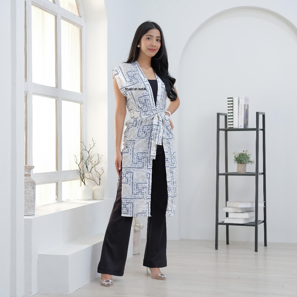 Jual Long Outer Batik Wanita Modern | Shopee Indonesia