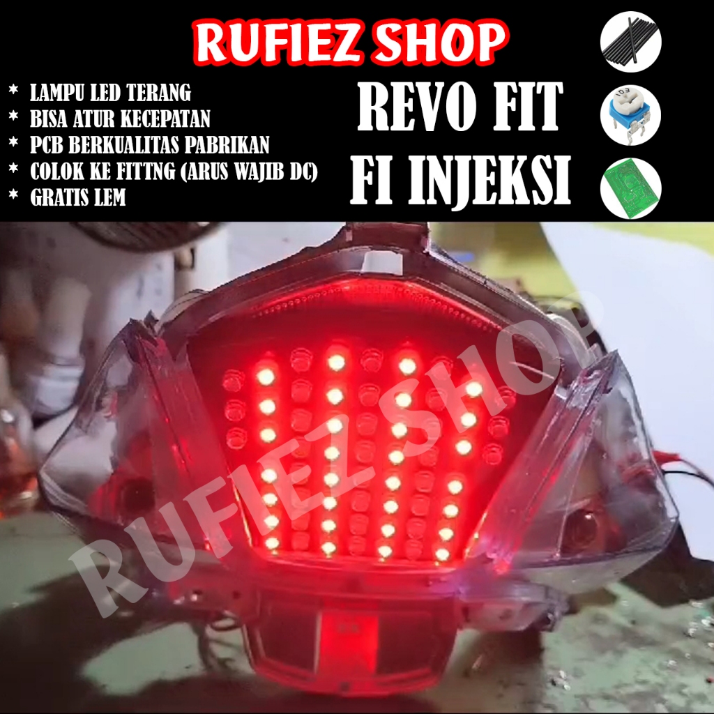 Jual Custom lampu stoplamp running Revo fit Fi Revo injeksi Revo X 8 ...