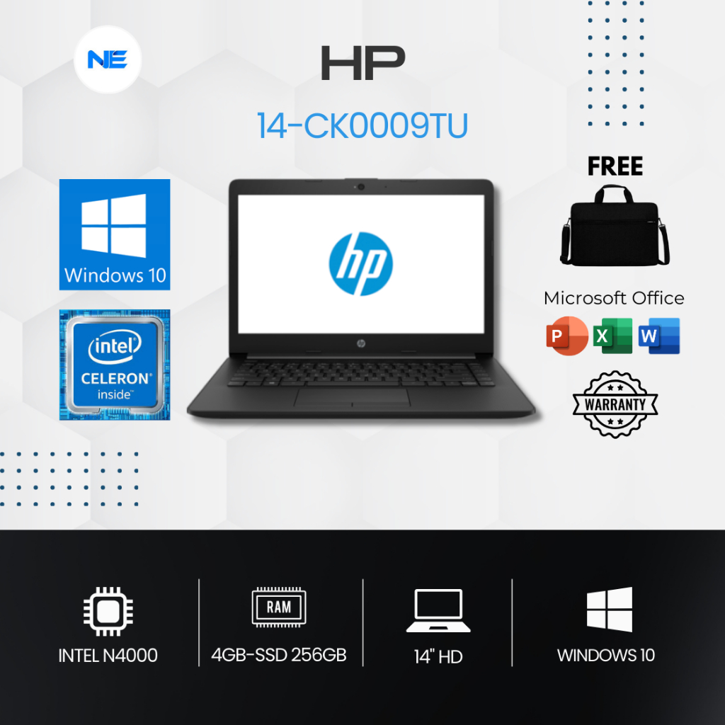 Jual LAPTOP HP 14-CK0009TU INTEL CELERON N4000 [ RAM 4GB / 256GB ] 14 ...