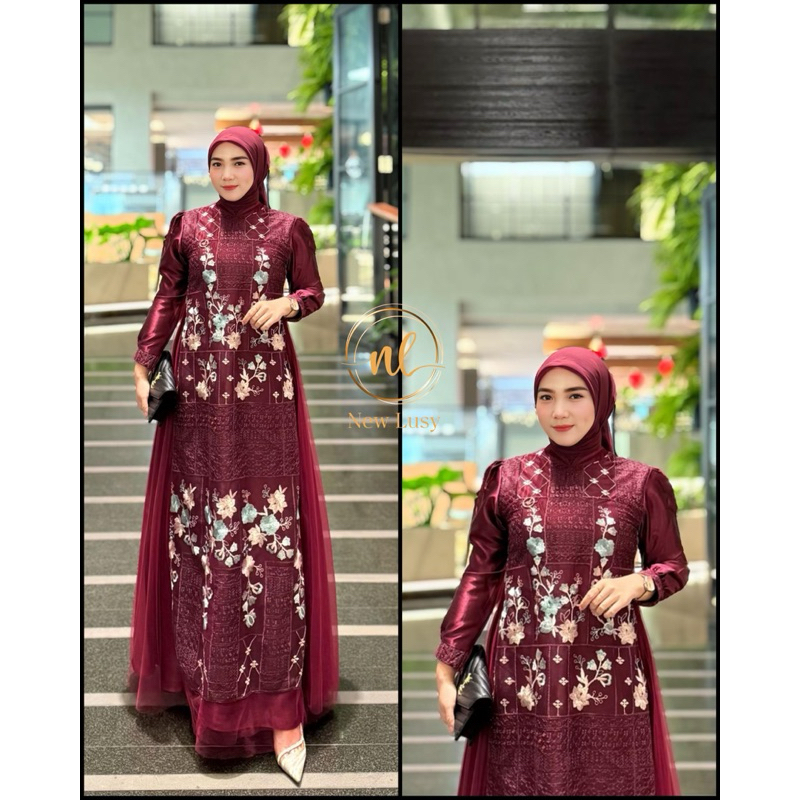 Jual Vanesa Dress Gamis Pesta Lebaran Terbaru 2025 Mewah dan Elegant ...