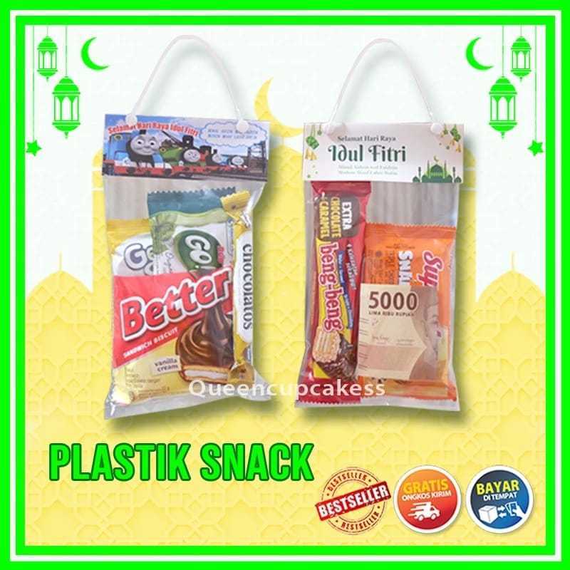 Jual plastik snack lebaran idul fitri tali tenteng putih dan label isi ...