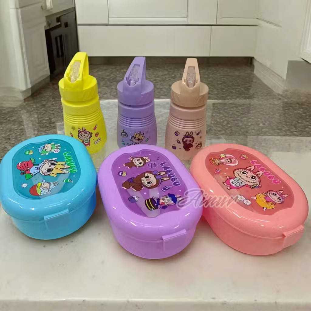 Jual LUNCH BOX SET ANAK MOTIF LABUBU VIRAL KOTAK MAKAN SENDOK GARPU ...