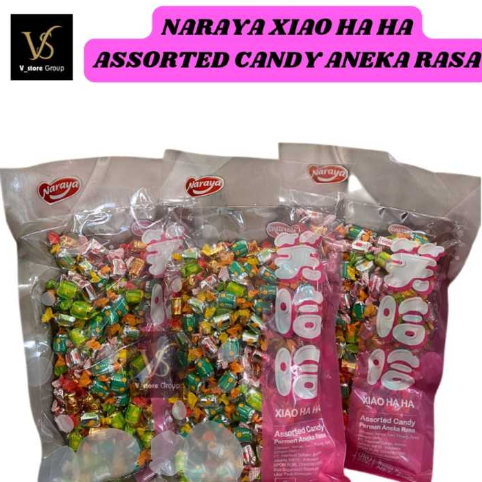 Jual NARAYA XIAO HA HA ASSORTED CANDY 500GR/PERMEN ANEKA RASA STROBERI, NANAS, LECI, PISANG ...
