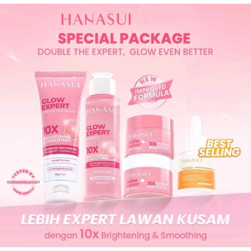 Jual HANASUI ACNE EXPERT SET//HANASUI GLOW EXPERT+SERUM BRIGHT EXPERT ...