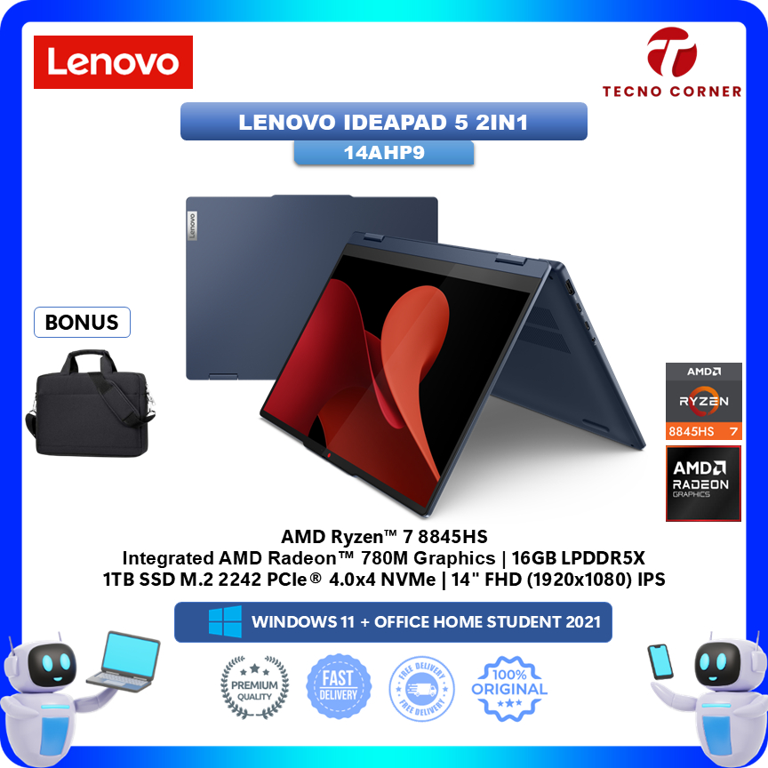 Jual LENOVO IDEAPAD 5 2in1 14 Touch Ryzen 7 8845 16GB 1TB SSD 14.0"FHD IPS Windows 11 | Shopee ...