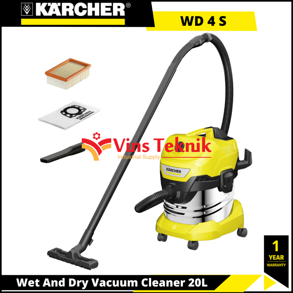 Jual KARCHER WD 4 S V-20/5/22 *EU Mesin Penghisap Debu Vacum Vacuum Cleaner Wet & Dry 20L WD4S ...