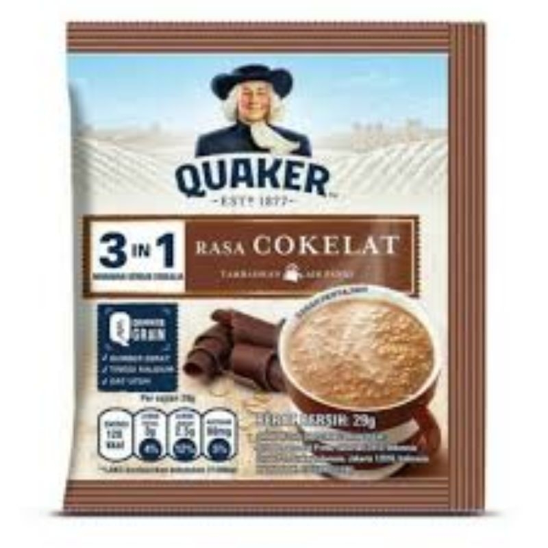 Jual Quaker oat 3in1 kemasan sachet rasa coklat x 10 pcs | Shopee Indonesia