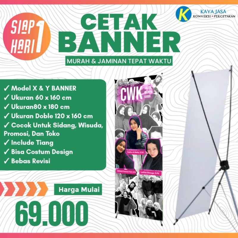 Jual Paket X & Y Banner + Tiang Spanduk Banner Sidang, Wisuda, Wedding ...