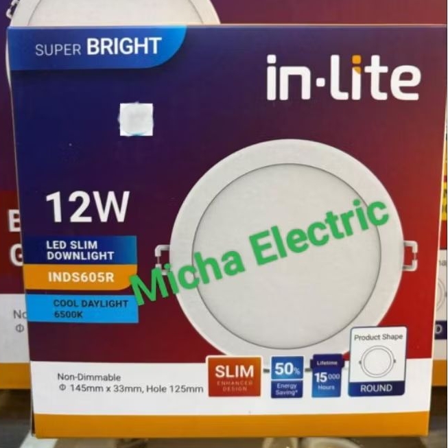 Jual INLITE INDS605R Lampu Downlight LED 12W Inbow/ LED Panel Plafon INLITE 12W 6500K Inbow ...