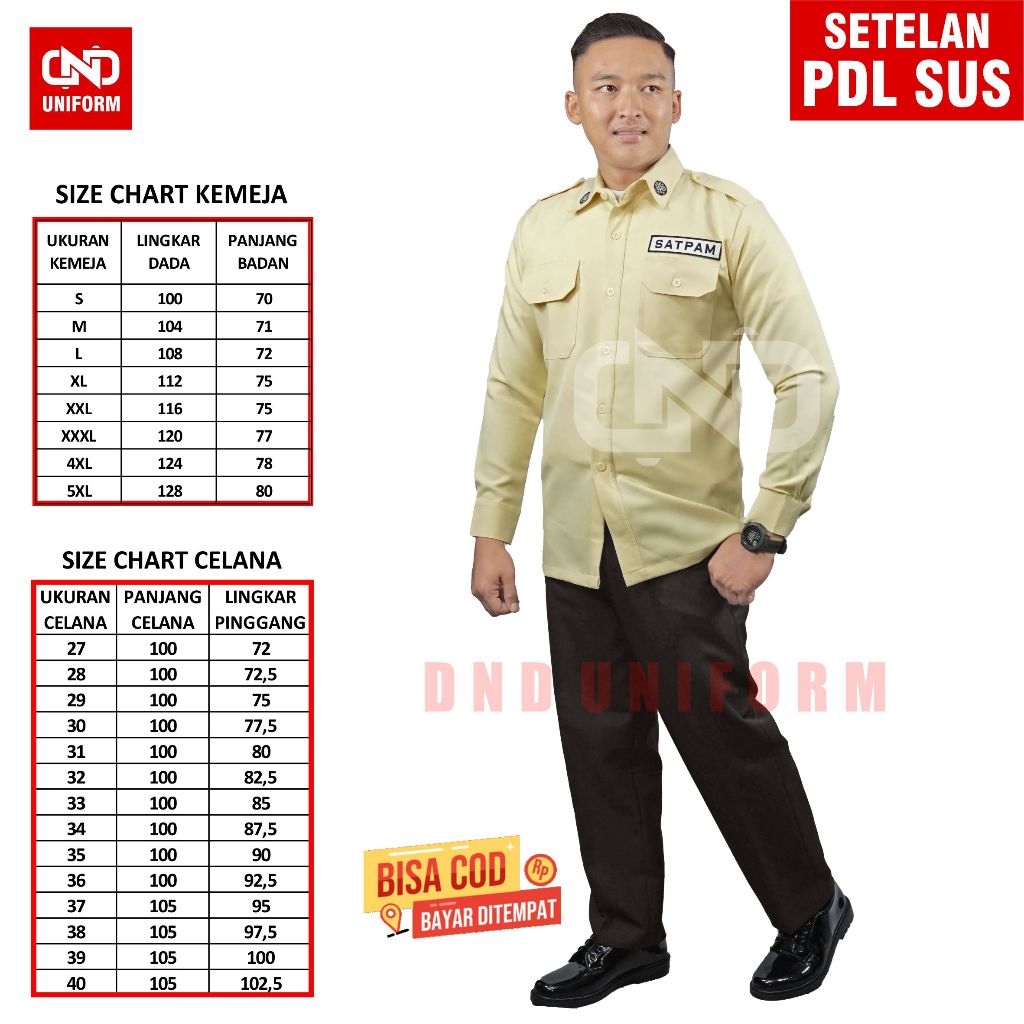 Jual DND UNIFORM - SERAGAM SECURITY SATPAM PDL SUS (PDH SUS) BAHAN GAIA NEO PREMIUIM | Shopee ...