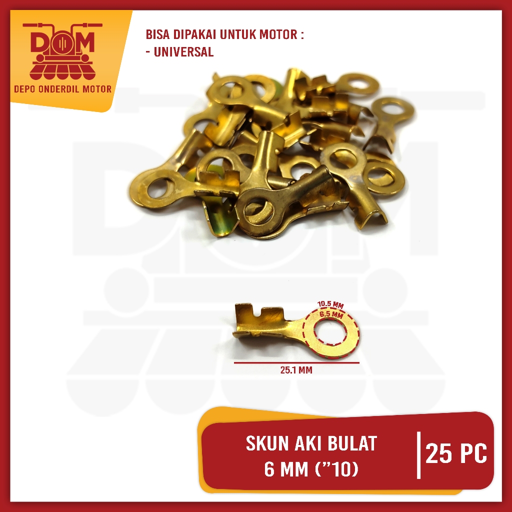 Jual Skun Aki Bulat 6mm 10" Pak Isi 25 (PSP) Scun Sekun Klem Terminal ...