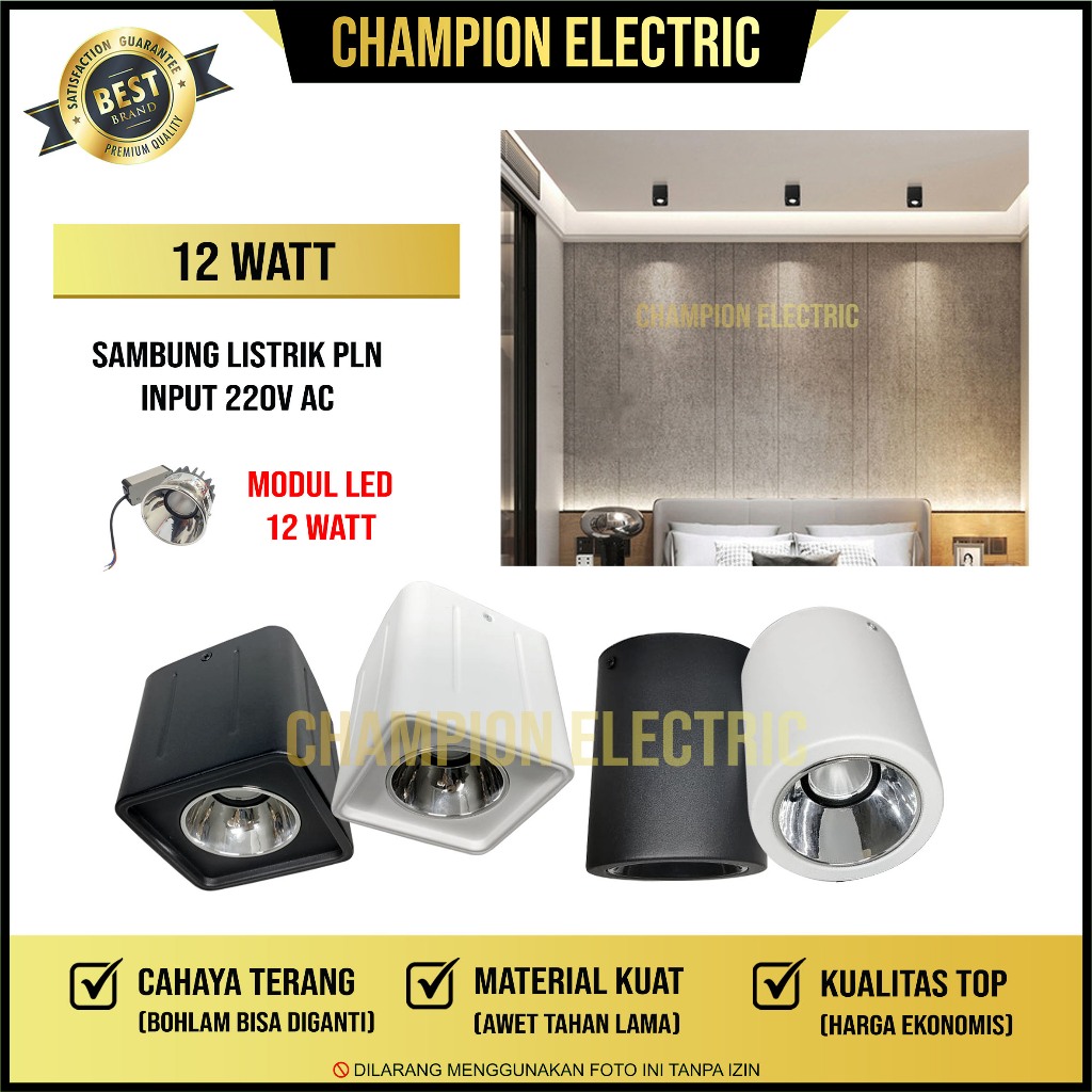 Jual Lampu Spotlight Plafon Tempel Bulat & Kotak LED COB - Downlight ...