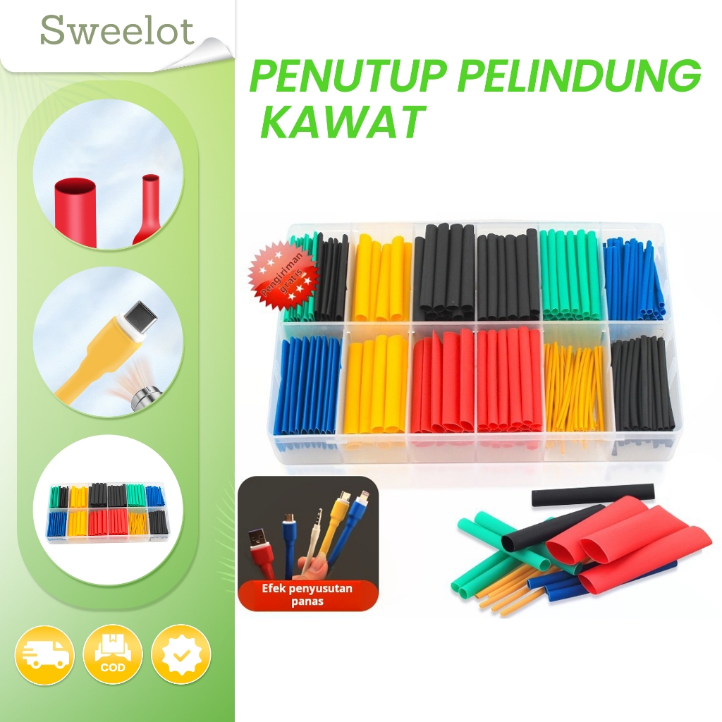Jual Selongsong insulasi tabung susut panas selongsong pelindung kawat ...