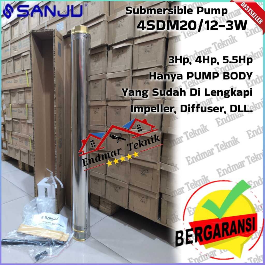 Jual SANJU Pump Body Kipas Impeller Submersible Pump 4 inch 3 HP 4 HP 5 ...