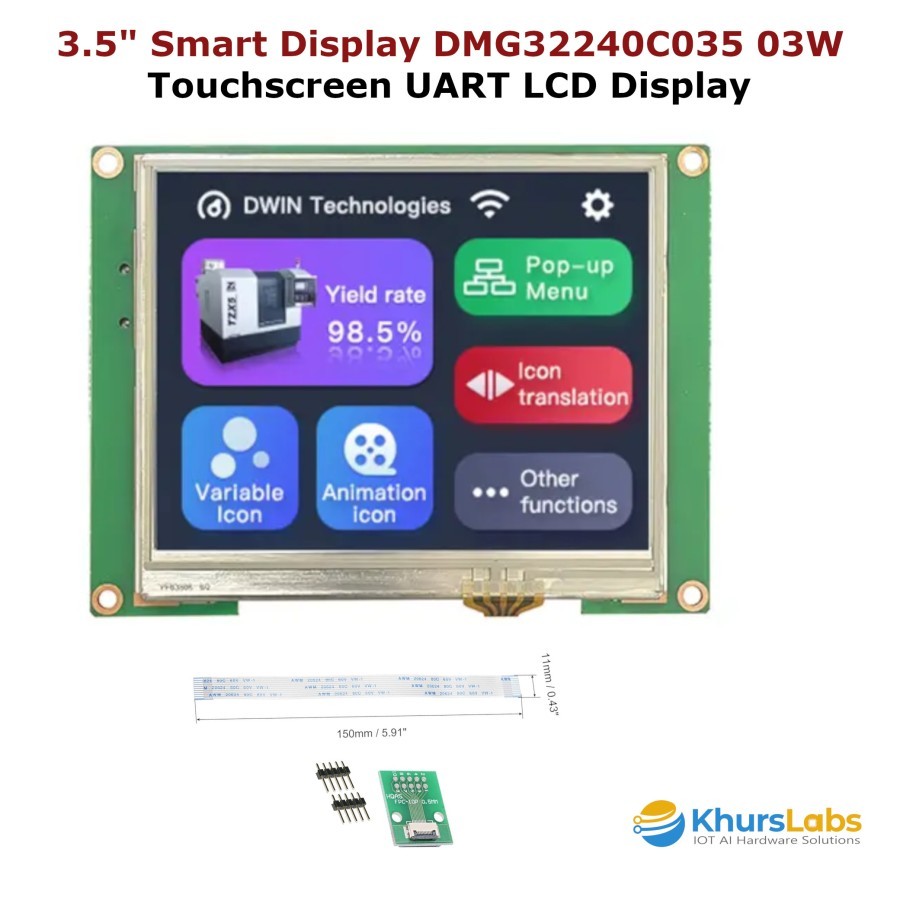 Jual DWIN 3.5" Smart Display TTL DMG32240C035_03W HMI Touchscreen UART LCD For Arduino | Shopee ...