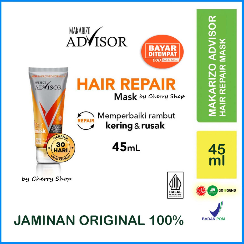 Jual [45ML] MAKARIZO Advisor Repair Hair Mask ( ️BPOM) Sachet, Tube ...