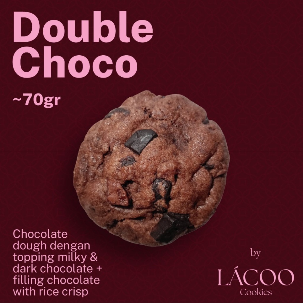 Jual Soft Baked Cookies by LACOO Cookies - Double Choco Thick Chewy ...