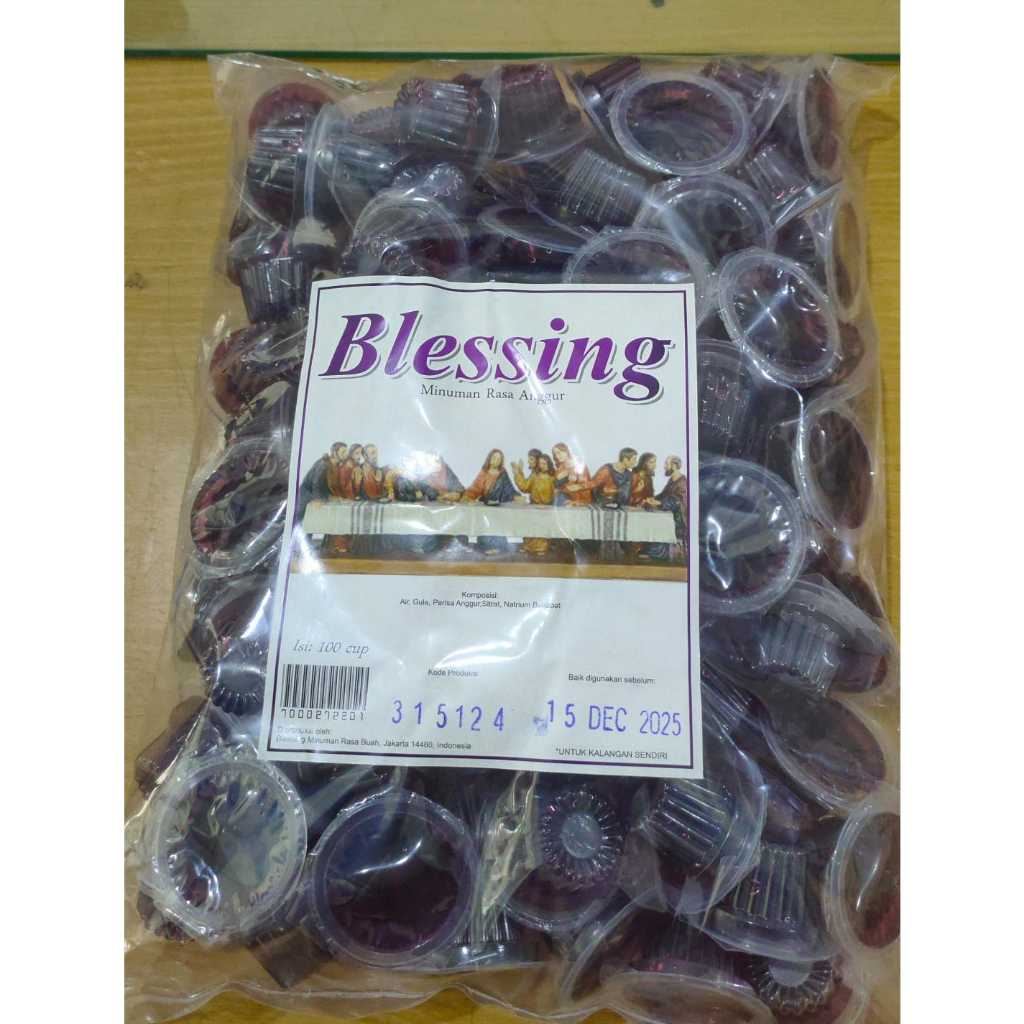 Jual Anggur Perjamuan Kudus Gereja Isi 100 cup Blessing(Non Alkohol ...