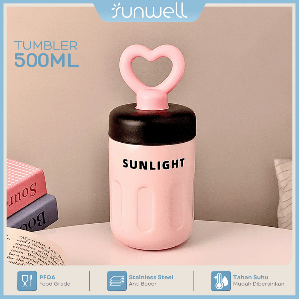 Jual FUNNYCOOK Tumbler Stainless Steel 316 Gagang Love Botol Minum Tahan Panas dan Dingin Ukuran ...