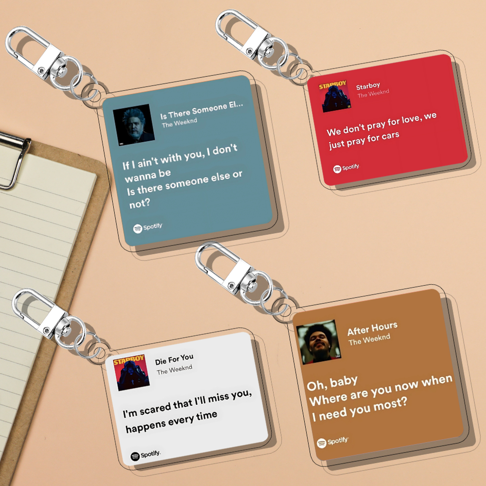Jual The Weeknd Keychain Spotify Lyrics | Gantungan Kunci Lirik Spotify ...