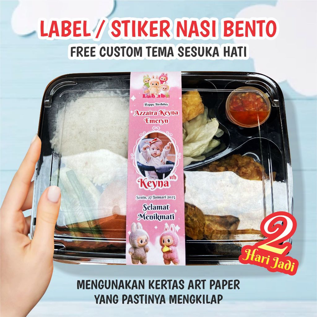 Jual STIKER LABEL NASI BENTO / LABEL AQIQAH / LABEL ULANGTAHUN TERMURAH ...