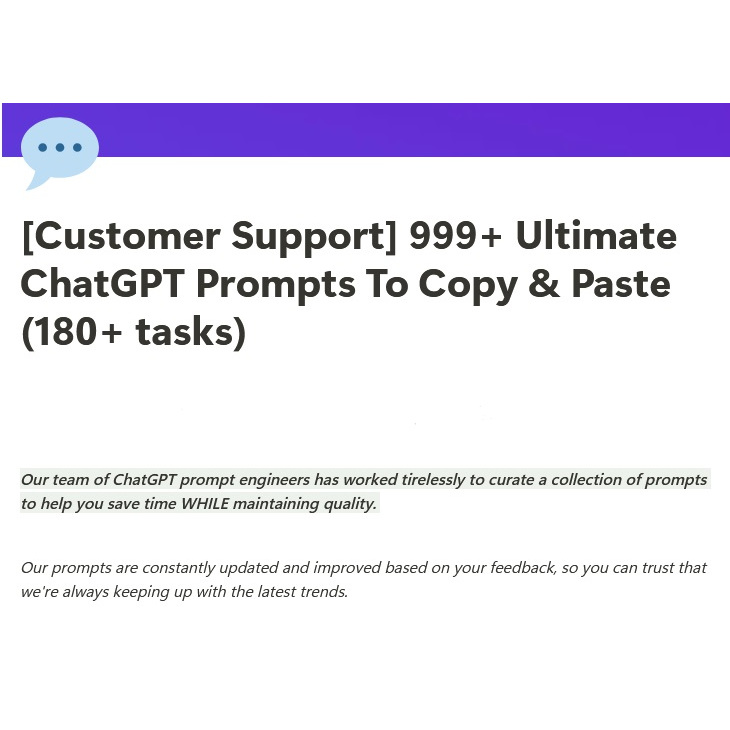 Jual 999+ Ultimate ChatGPT Prompts To Copy & Paste (180+ tasks ...