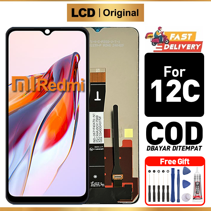 Jual LCD Redmi 12C Original Touchscreen Fullset Asli Ori Compatible For ...
