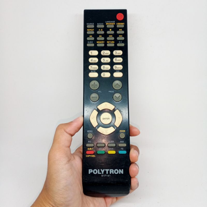 Jual Remote TV Home Teather Original Bergaransi Polytron 81F141 ...