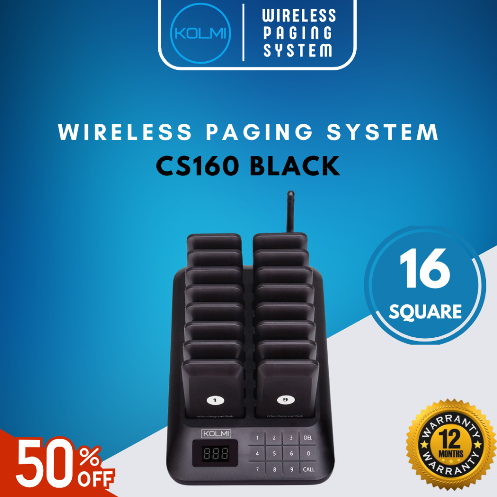 Jual KOLMI Wireless Calling Paging System Pager Restaurant - Alat Panggil Resto Food Court Type ...