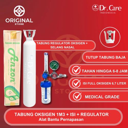 Jual TABUNG OKSIGEN 1M3 KOMPLIT TROLLY + REGULATOR OKSIGEN CCARE LENGKAP | Shopee Indonesia