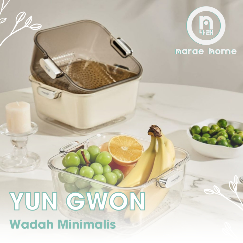 Jual NARAE - YUN GWON Tempat Cuci Buah Buahan Peniris Pintar Wadah ...