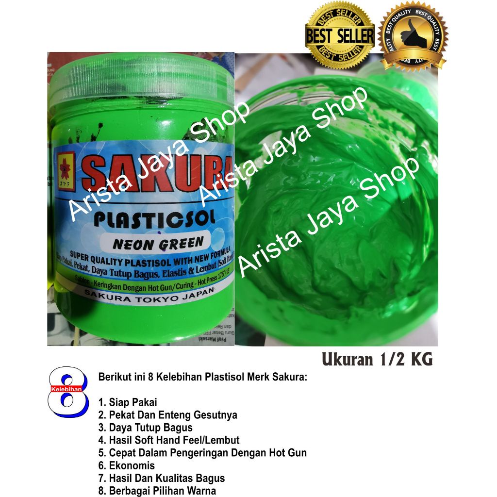 Jual TINTA SABLON PLASTISOL NEON GREEN 1/2 KG MURAH DAN BAGUS | Shopee ...