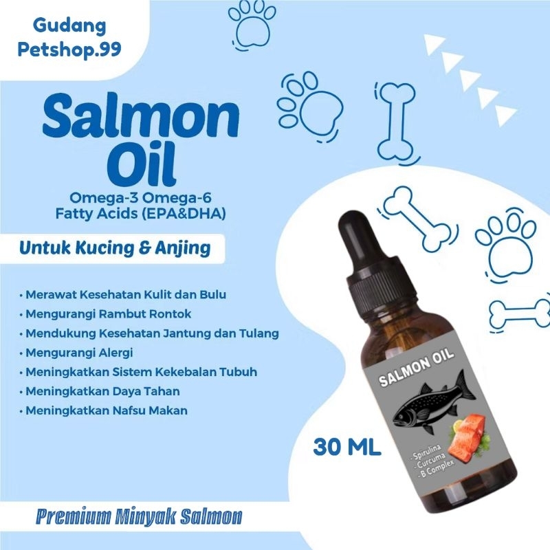 Jual Salmon oil 30ml minyak ikan salmon vitamin kucing anjing burung ...