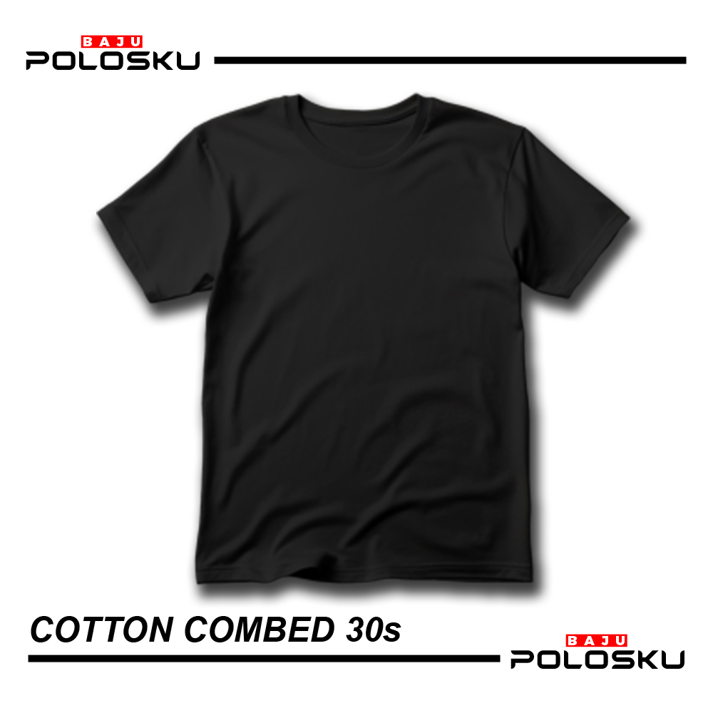 Jual Kaos Polos Hitam Cotton COmbed Lengan Pendek Premium | Shopee ...