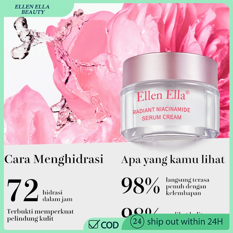 Jual ELLEN ELLA Niacinamide Whitening Cream 30g brightening Day Cream ...