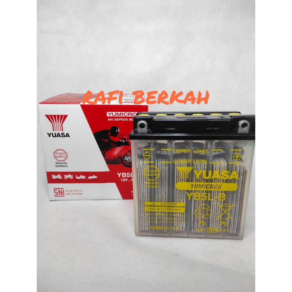 Jual Aki Motor Yamaha Jupiter MX-135 (old), Vega ZR, Smash YUASA YB5L-B 5Ah | Shopee Indonesia