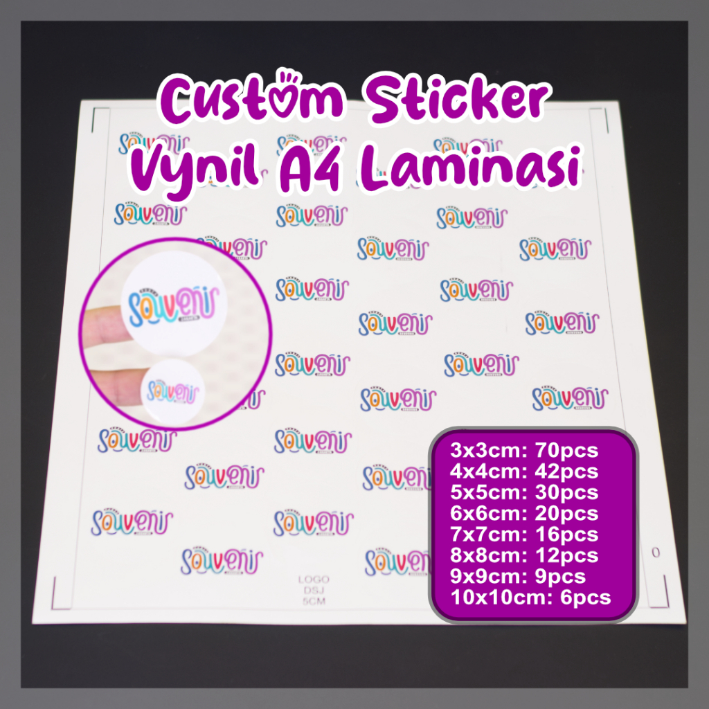 Jual Cetak Sticker VINYL Laminasi GLOSSY/DOFF Free Desain Custom Design ...