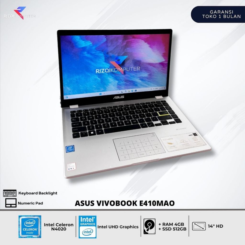 Jual Asus Vivobook E410MAO Intel Celeron N4020 Ram 4GB SSD 512GB MG ...