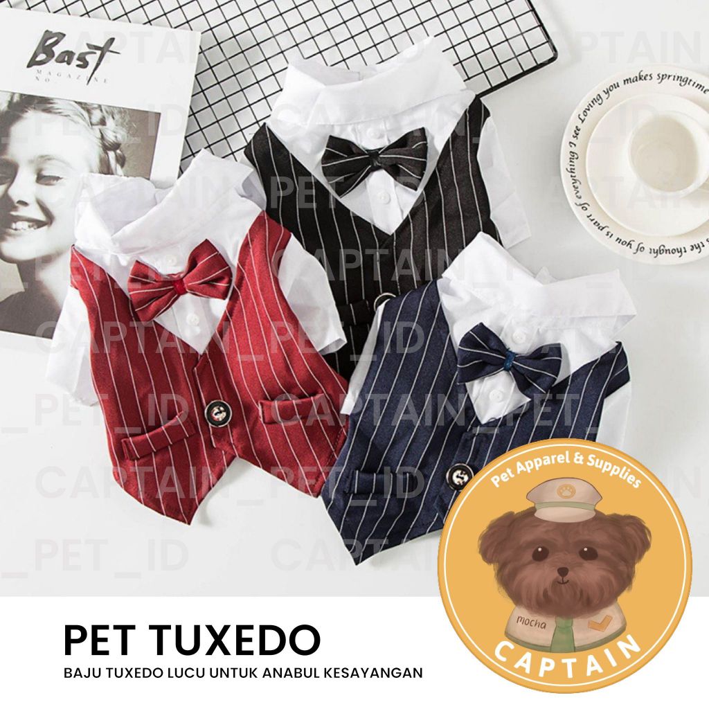 Jual PET TUXEDO BAJU JAS ANJING KUCING JAKET HEWAN PELIHARAAN DOG CLOTHES CAPTAINPET | Shopee ...