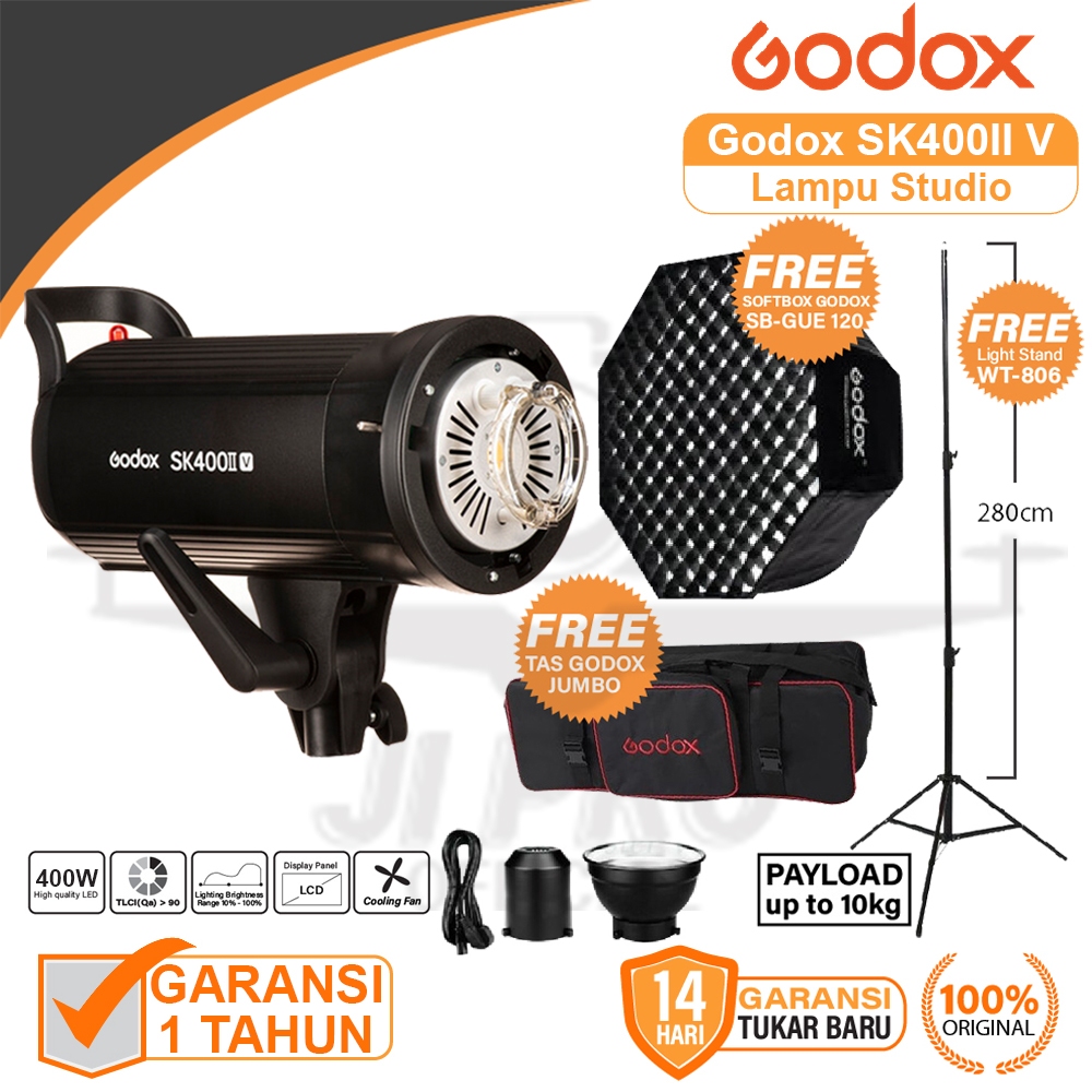 Jual Godox SK400II V Studio Flash with LED Modeling Lampu Studio SK400 ...