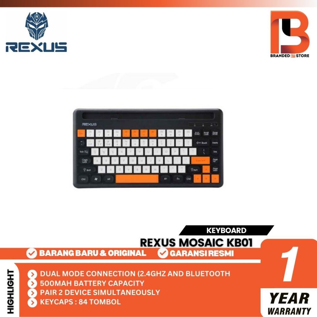 Jual REXUS MOSAIC KB01 DUAL-CONNECTION Keyboard ORIGINAL | Shopee Indonesia