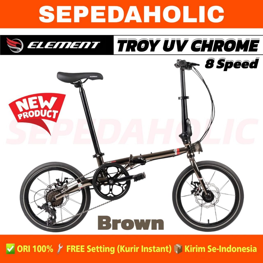 Jual Sepeda Lipat ELEMENT TROY UV CHROME EDITION Ukuran 16 Inch 8 Speed ...