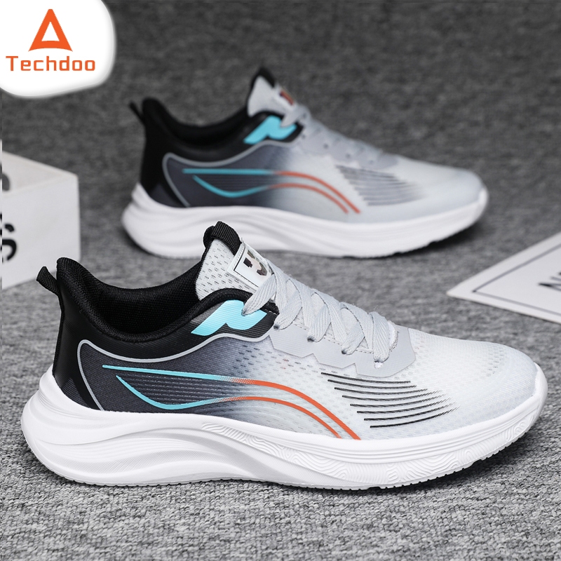 Jual Techdoo Sepatu Running Pria Sneakers Sport Casual Sepatu Kets Tali Olahraga Fashion Keren ...