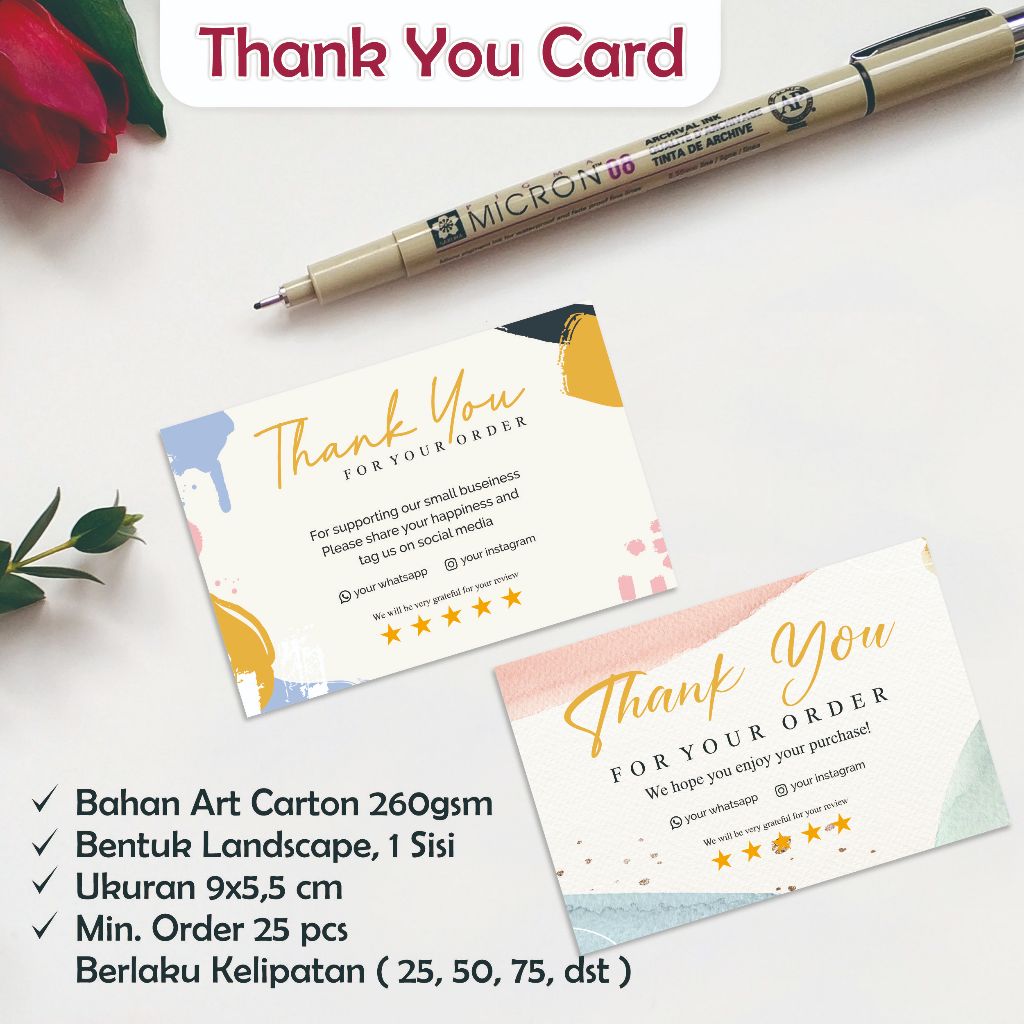 Jual Kartu Ucapan Terimakasih - Thank You Card Olshop - Thanks Card Hampers Souvenir | Shopee ...