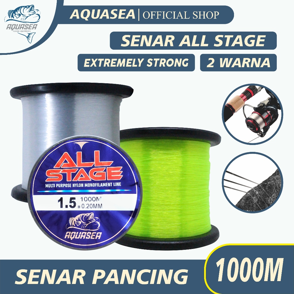 Jual AQUASEA Tali Pancing 1000m Warna Putih Dan Hijau Nilon Fishing ...