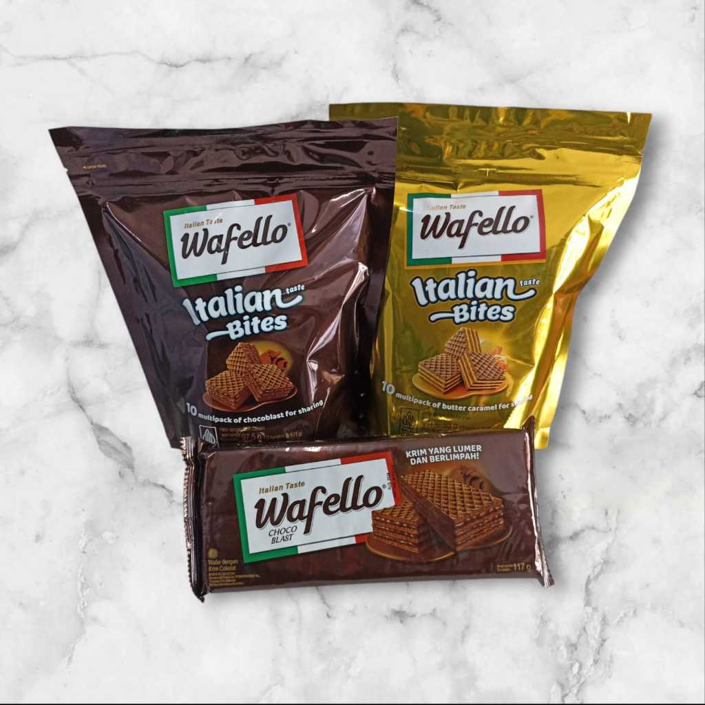 Jual Wafer Wafello Italian Bites Pouch 97.5gr dan pack 114gr | Shopee ...
