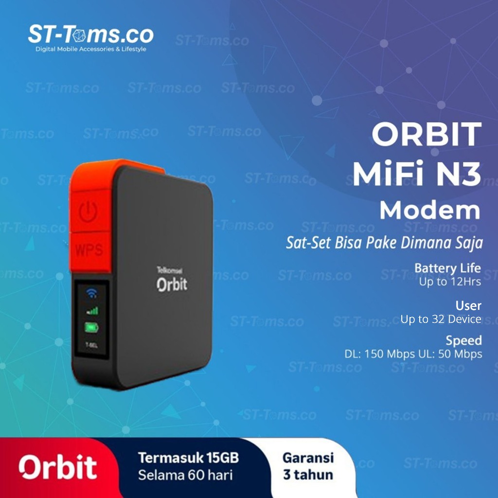 Jual Telkomsel Orbit MiFi N3 / Orbit N3 / HKM M23 Pro Modem WiFi Router ...
