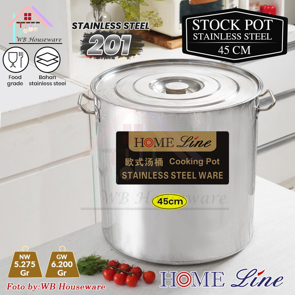 Jual HOMELINE Panci jumbo besar 45cm stainless steel / stockpot ...