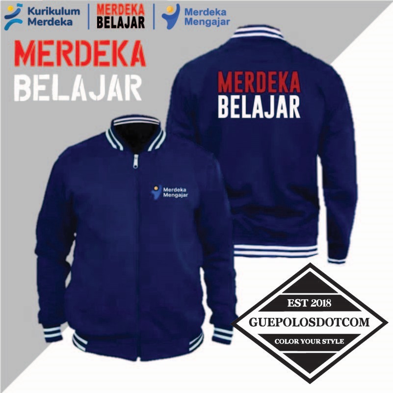 Jual TYPE 01 - JAKET VARSITY ZIPPER MERDEKA BELAJAR LOGO MERDEKA ...