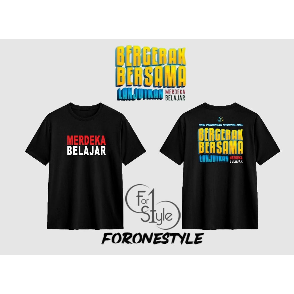 Jual KAOS MERDEK BELAJAR - BAJU MERDEKA BELAJAR MOTIF BERGERAK BERSAMA ...